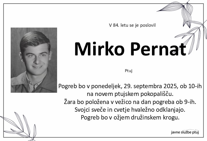 Mirko Pernat - osmrtnice.si